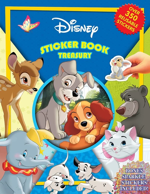 DISNEY ANIMALS CLASSICS Sticker Book Treasury 350 Reusable Stickers ...