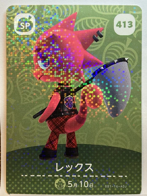 AMIIBO CARDS 413 Flick Rex Animal Crossing Japanese Doubutsunomori $12. ...