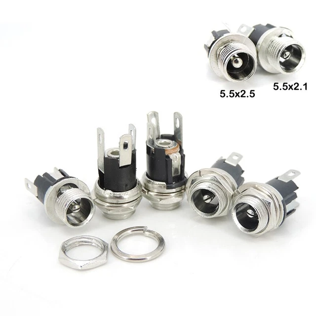 3PIN DC POWER Female Jack Panel Mount Terminal 5.5x2.1mm 5.5x2.5mm ...