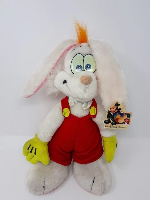 VTG DISNEY CHANNEL Roger Rabbit Plush Stuffed Animal Bow Tie Corduroy ...