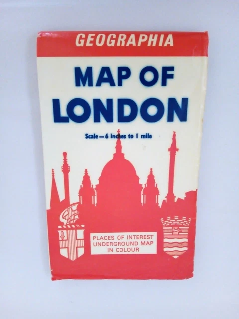 GEOGRAPHIA - MAP OF LONDON - SCALE 6 INCHES TO 1 MILE - 1950/60's ...