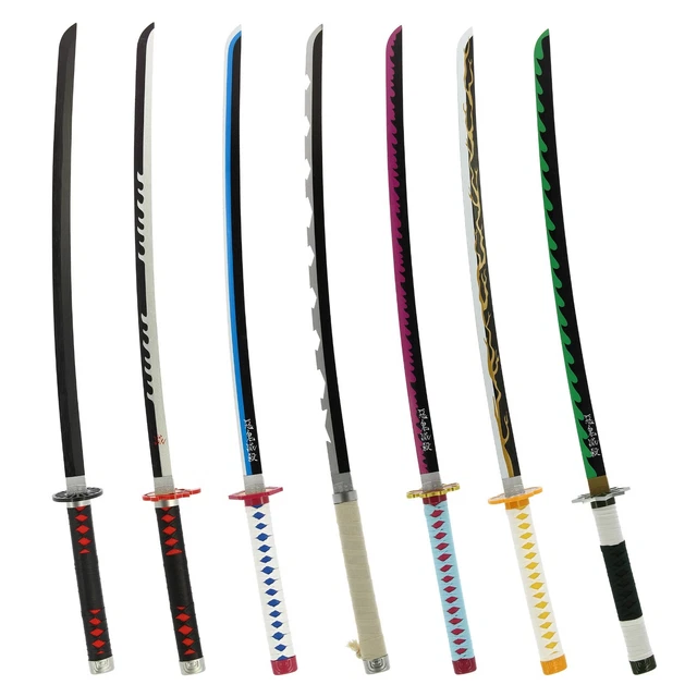 DEMON SLAYER SWORD Wooden Prop Anime Cosplay Blunt Katana Toy Gift ...