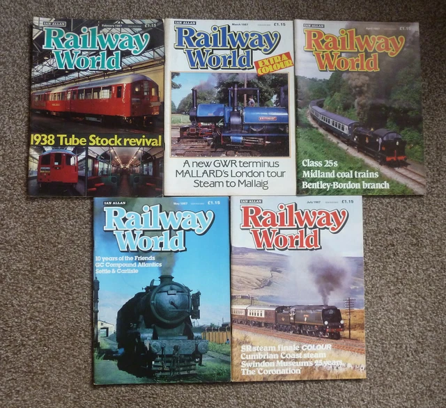 5 X RAILWAY World Magazines Feb-Mar-Apr-May-July 1987 £11.38 - PicClick UK