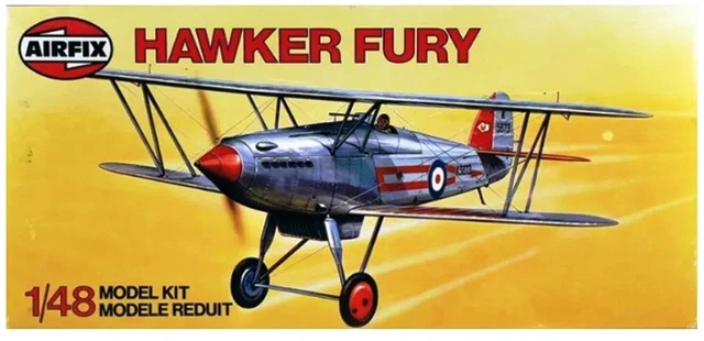 VINTAGE 1/48TH SCALE Airfix Hawker Fury biplane model kit £3.99 ...