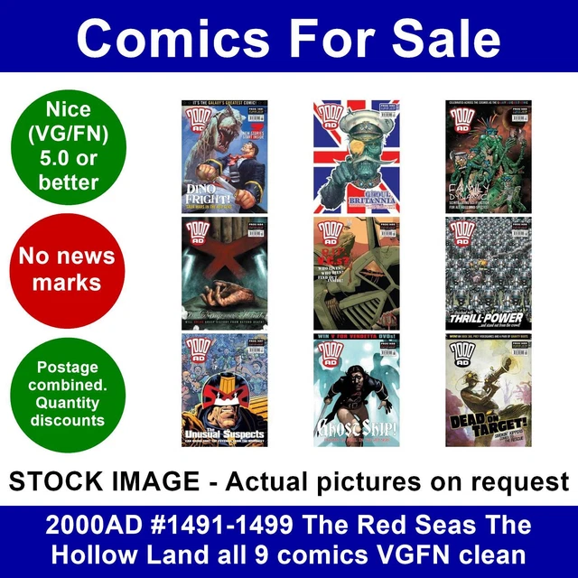 2000AD #1491-1499 THE Red Seas The Hollow Land all 9 comics VGFN clean ...