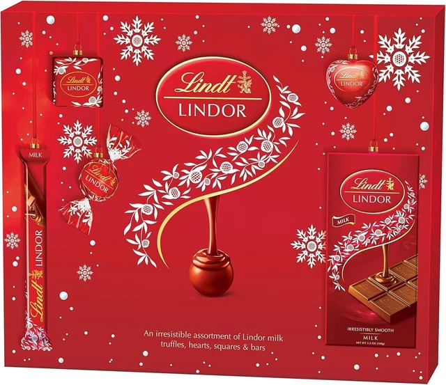 LINDT LINDOR MILK Chocolate Christmas Selection Box | Gift Present for ...