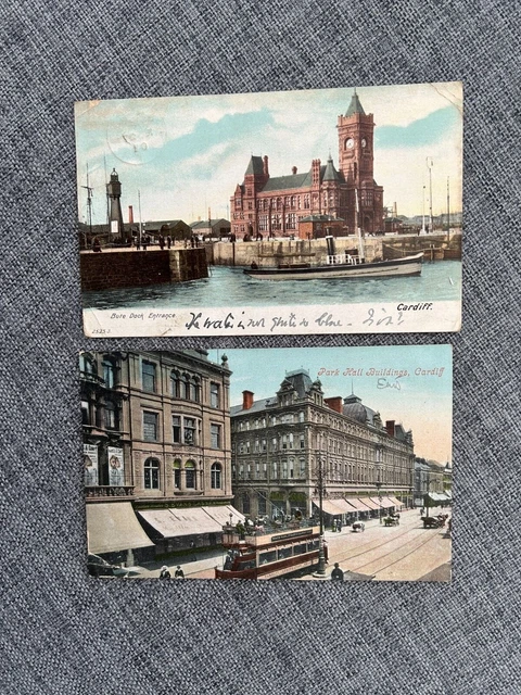CARDIFF WALES BUTE Dock Vintage Postcard Set X 2 Postcards £3.99 ...
