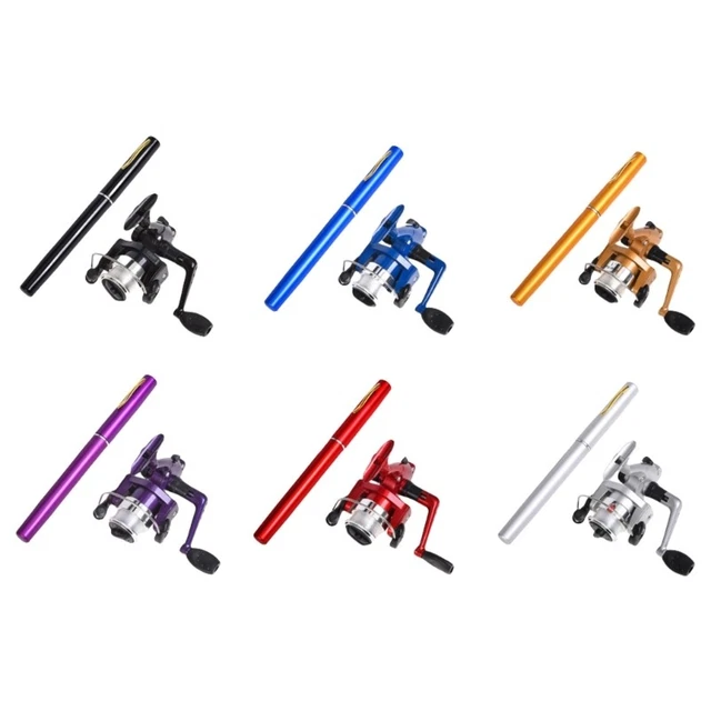 POCKET COLLAPSIBLE FISHING Rod Reel Set, Mini Pen Fishing Rod Set Pen ...