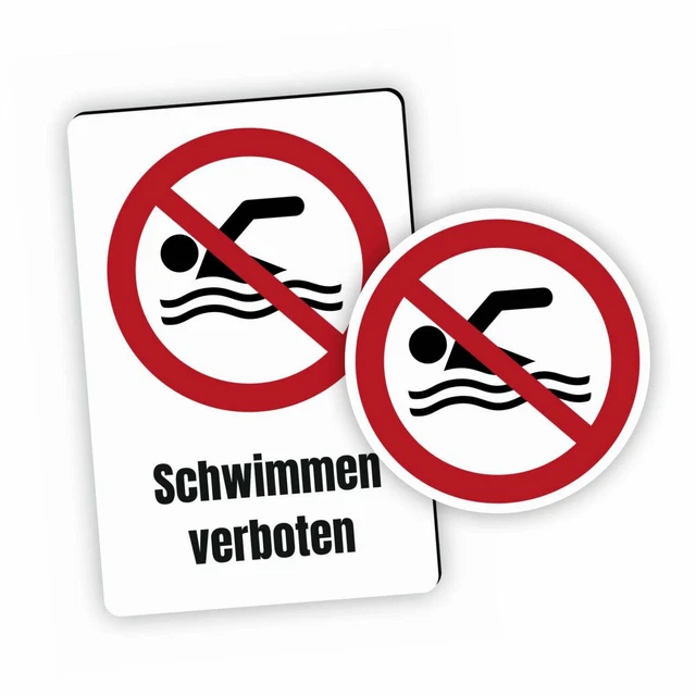 VERBOTSZEICHEN SCHWIMMEN VERBOTEN Verbotsschild (P049) Piktogram | DIN ...