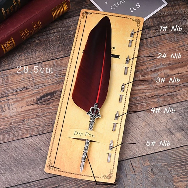 VINTAGE CHANCERY GIFT Pens Fancy Set Font Fountain Pen Quill ...