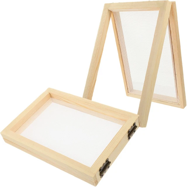 2PCS HANDMADE PAPER Making Frame Wooden Craft Frame for DIY Projects ...