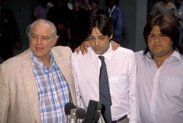 MARLON BRANDO, CHRISTIAN Brando, & Miko Brando at Marlon Bra - 1990 Old ...