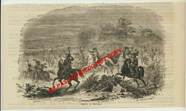 EMPEROR EMPIRE NAPOLON Bonaparte Battle Marengo Engraving 1859 Old ...