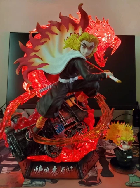 SXG STUDIO DEMON Slayer Rengoku Kyoujurou GK Resin Painted LED Figurine ...