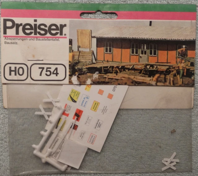 PREISER 754 (SCALA H0) chiusure + cartelli + IMBALLO ORIGINALE ...