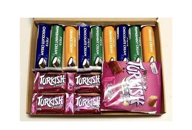 NEW FRYS TURKISH Delight Dark Chocolate Cream Peppermint Orange Fondant ...