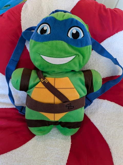 LEONARDO TURTLE 🐢 Plush Bag Backpack TMNT NICKELODEON 2016 Kids Soft ...