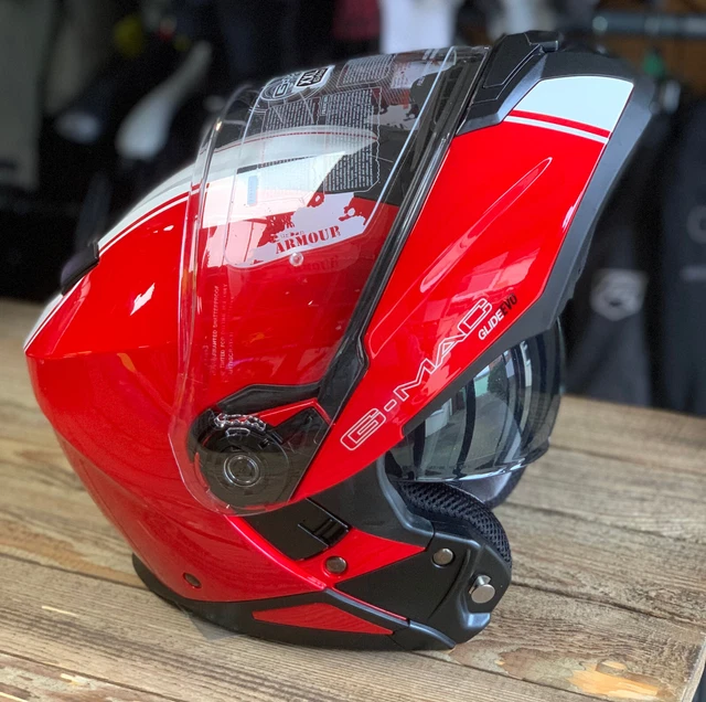 G-MAC GLIDE EVO Modulable Rabattable Dvs Casque Moto Rouge/Blanc - XXL EUR 182,62 - PicClick FR