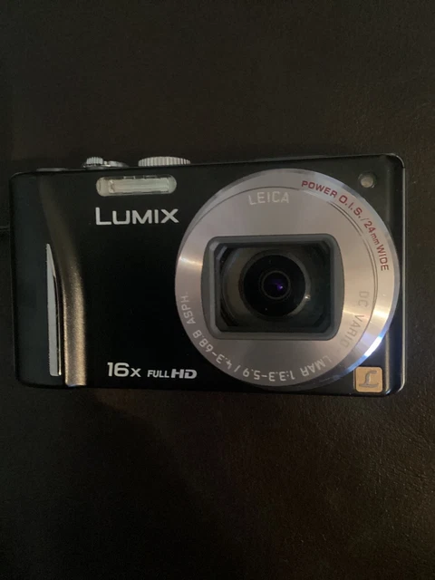 PANASONIC LUMIX DMC-TZ22 BLACK 14MP Digital Camera LEICA LENS 16x Zoom ...