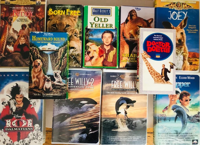 FREE WILLY, FLIPPER, Doctor Dolittle & More Classic Animal Films 12 VHS ...