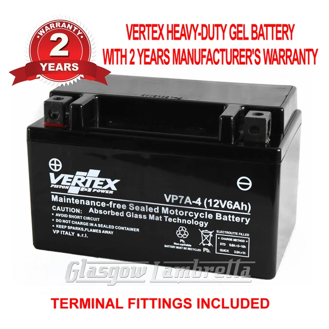 KEEWAY SUPERLIGHT 125 2007-10 VERTEX VP7A-4 HEAVY DUTY GEL 12v BATTERY ...