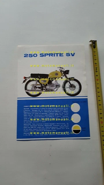 MOTOBI 250 SPRITE 5V 1968 depliant originale moto italiano brochure EUR ...