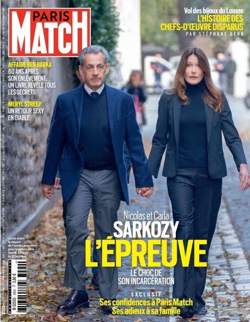 PARIS MATCH NICOLAS et Carla Sarkozy, Meryl Streep octobre 2025 N°3990 ...