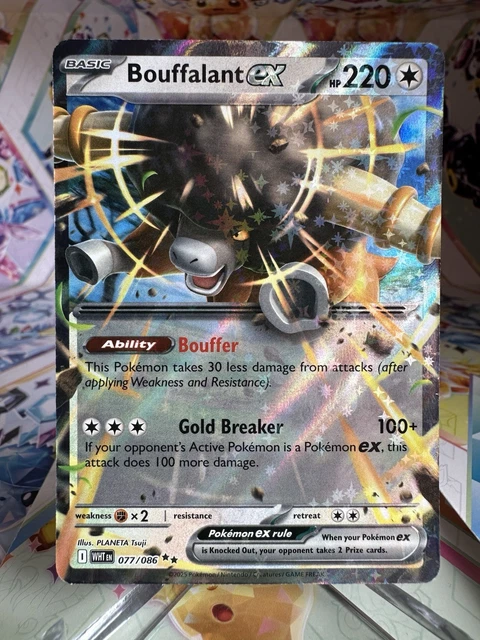 2025 POKEMON WHITE Flare Bouffalant Ex Double Rare Holo 077/086 Card £1.32 - PicClick UK