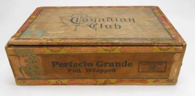 CANADIAN CLUB CIGAR Box Sumatra Wrapper 5 cent Straight T.E.B. CO ...