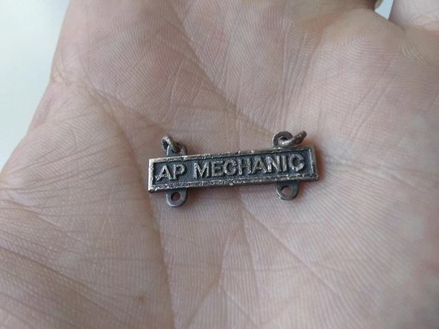 STERLING WW2 ARMY Air Force AP Mechanic Technician Bar WWII Medal pin ...