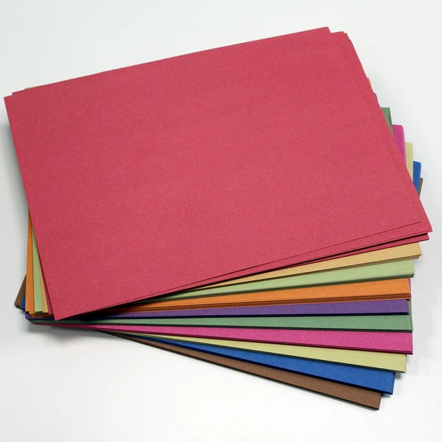 A4 BRIGHT SUGAR Paper 100gsm 10 Assorted Colours Craft Paper Recycled ...
