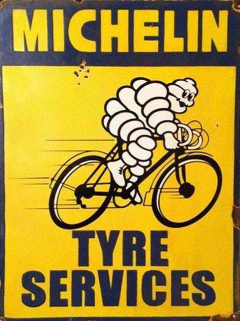 MICHELIN MAN PRINT Metal Signs Cycling Bikes Man Cave Shed Garage Wall ...
