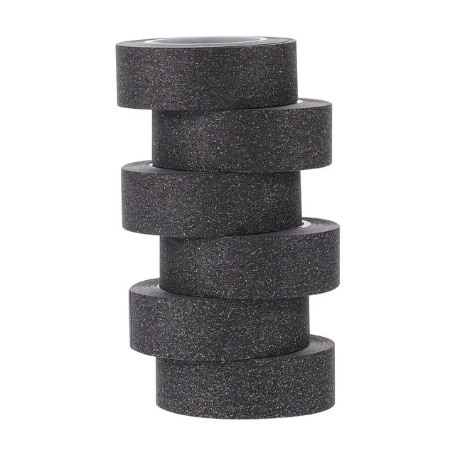 6 ROLLS DIY Paper Tape Decor Scrapbook Art Crafting Black Glitter Tape ...