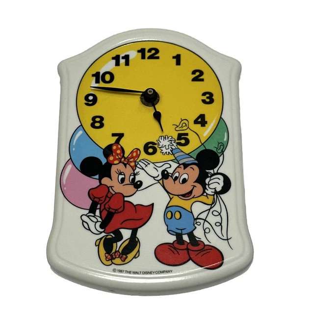 DISNEY MICKEY MOUSE Wall Clock Ceramic Vintage Mini Mouse Walt Nursery ...