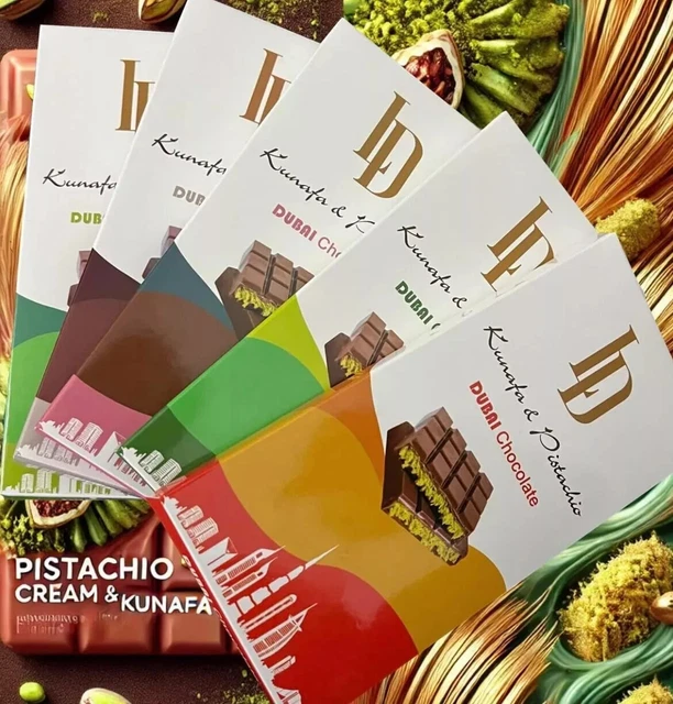 VIRAL DUBAI CHOCOLATE Pistachio Kunafa Bar 120 grams Original Chocolate ...