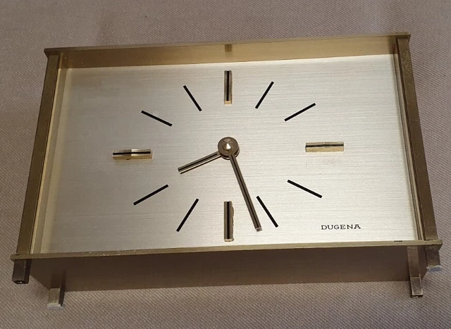 VINTAGE DUGENA SCHÖNE alte Tischuhr Messing 70er? Jahre EUR 19,99 ...