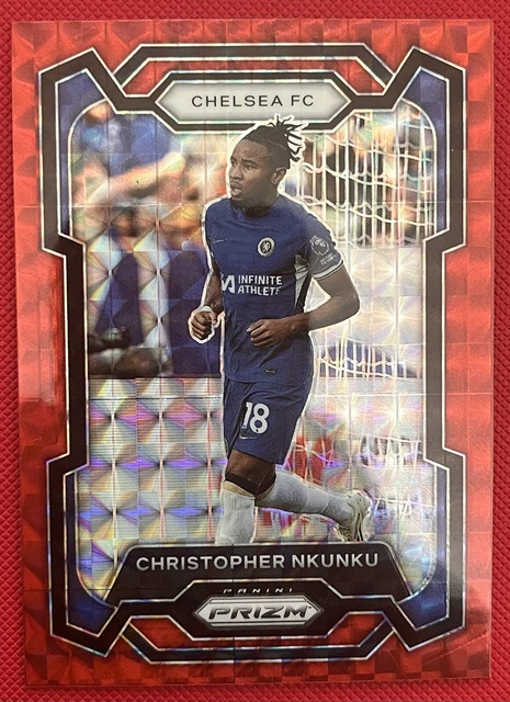 PANINI PRIZM 2023-24 EPL Christopher Nkunku mosaïque rouge #189 Chelsea ...