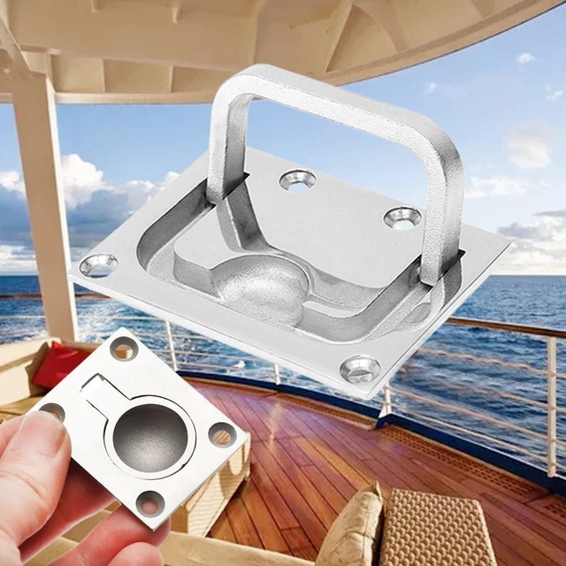 MARINE DECK HATCH Pull Ring Door Knobs Recessed Flush Pullers Cupboard ...