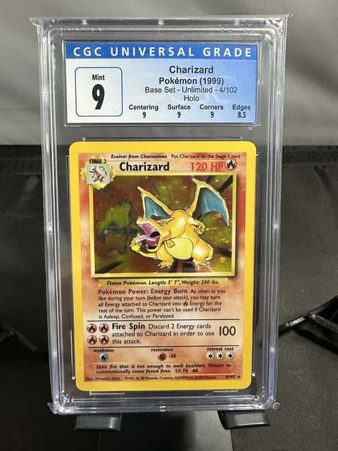 POKÉMON TCG CHARIZARD Base Set 4/102 Holo Unlimited Holo Rare CGC 9 EUR ...
