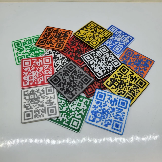 20X CUSTOM 3D Printed URL QR Code Tiles / Cards / Labels 2"x2" $24.99 ...