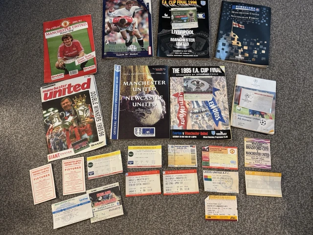 MANCHESTER UNITED TICKETS and Programmes Inc. FA CUP League Cup Final ...