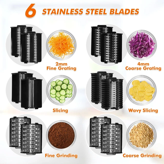 ANATOLE ELECTRIC CHEESE Grater Stainless Steel Vegetable Shredder 6 ...