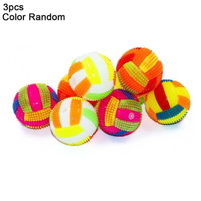 3X PET DOG Puppy LED Light Up Flashing Play Toys Bounce Ball Spiky G7M4 ...