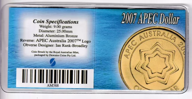 AUSTRALIA: 2007 $1 Apec Dollar Unc Coin In Flip -. EUR 4,92 - PicClick FR