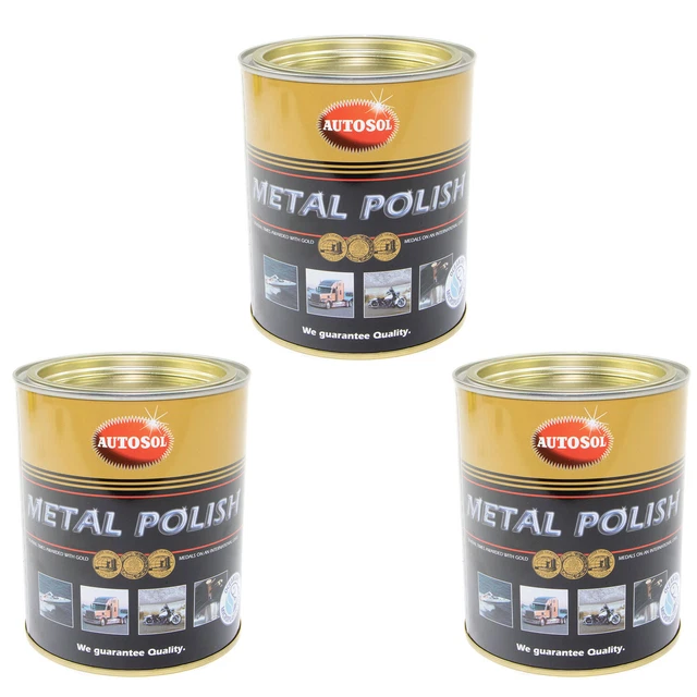 AUTOSOL 3 X 750 ML Métal Polish Noble Chrome Brillant Vernis Nettoyage ...