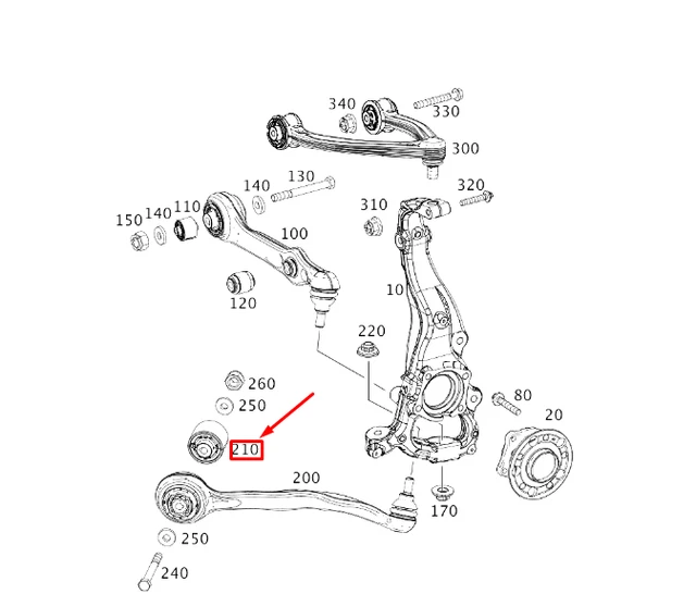 NEUF MERCEDES-BENZ S W222 Bushing Front Tension Strut A2173330000 ...