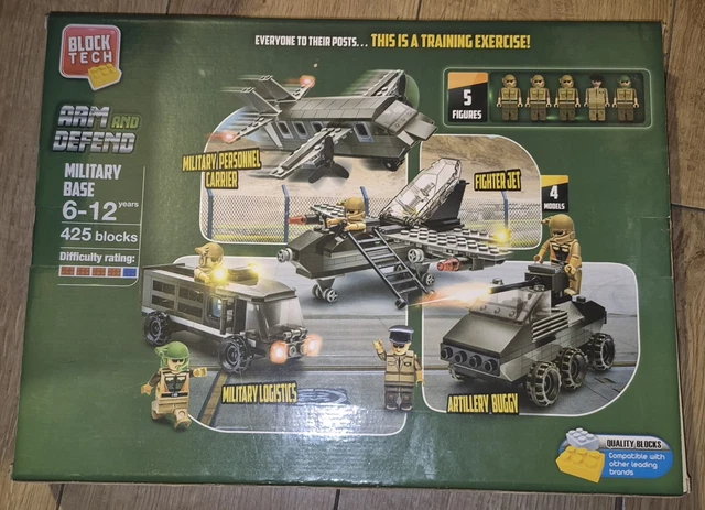 BLOCK TECH ARM & Defend Military Base 425 Blocks Compatible With Other ...