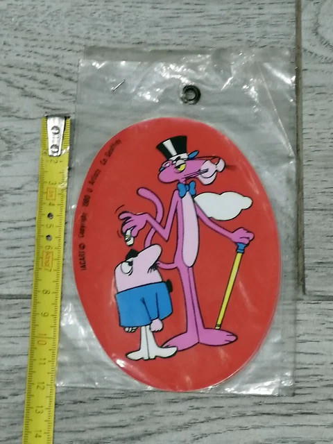 PANTERA ROSA PINK Panther ADESIVO STICKER OVALE 1980 VINTAGE ANNI 80 ...
