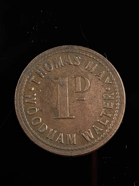 THOMAS MAY WHITEHOUSE Farm 1d Farm Token Copper Coin Woodham Walter ...