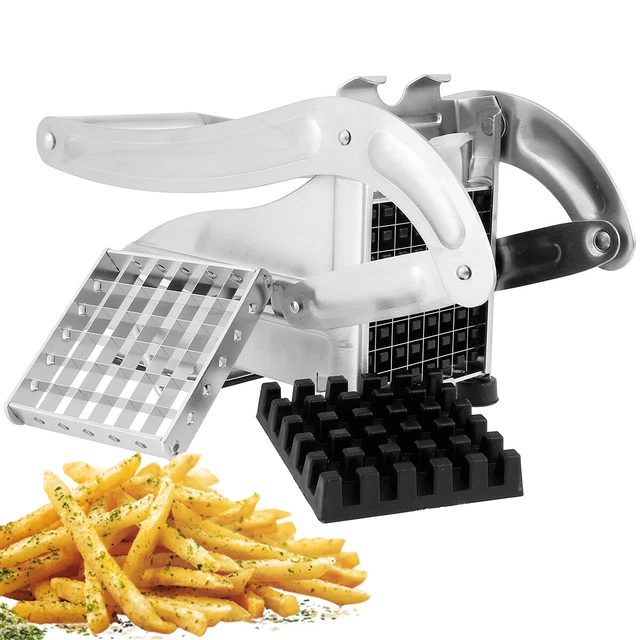 POTATO CHIPPER STAINLESS Steel French Fry Cutter with Non-slip Chassis ...